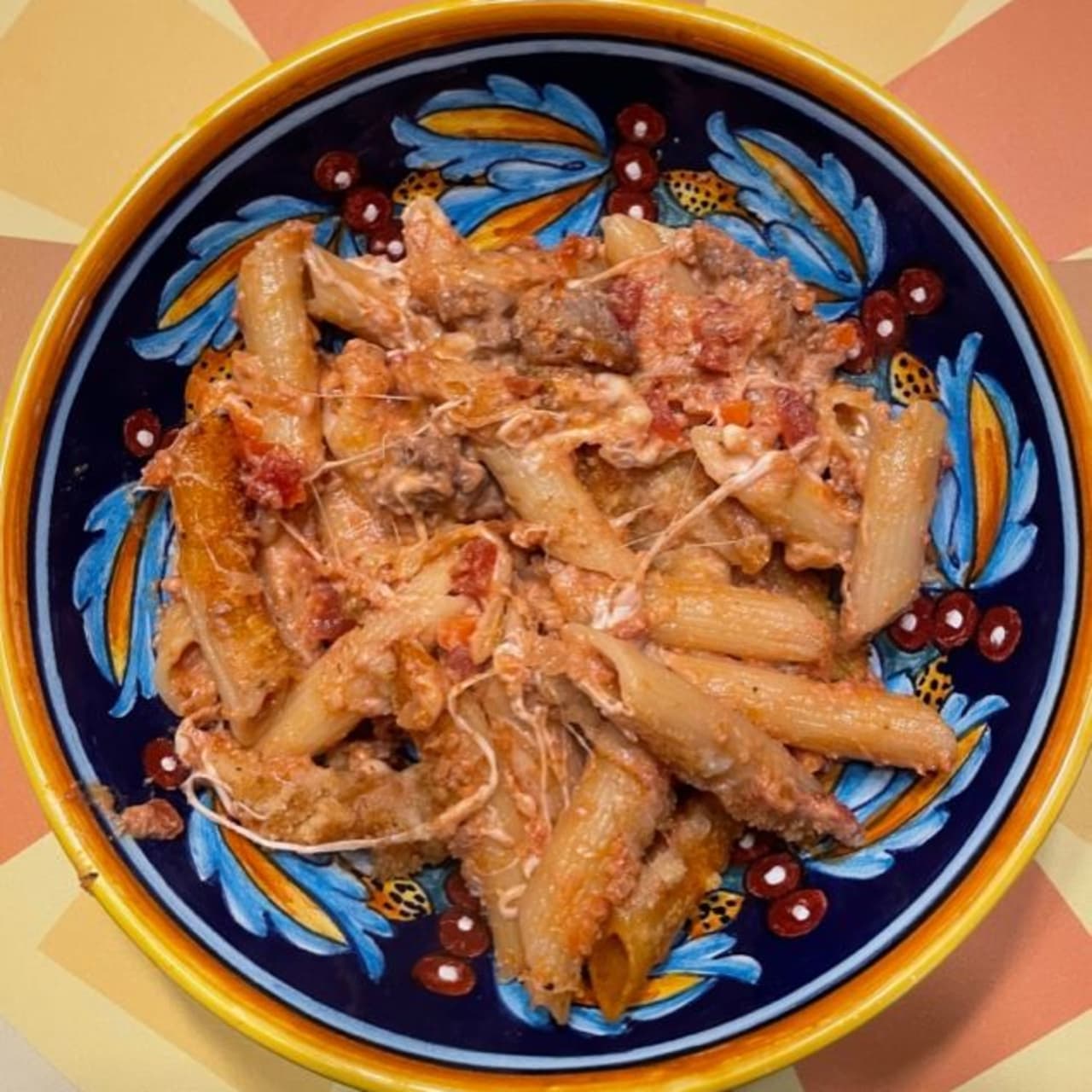 aa Baked Pasta with Tomato and Italian Sausage