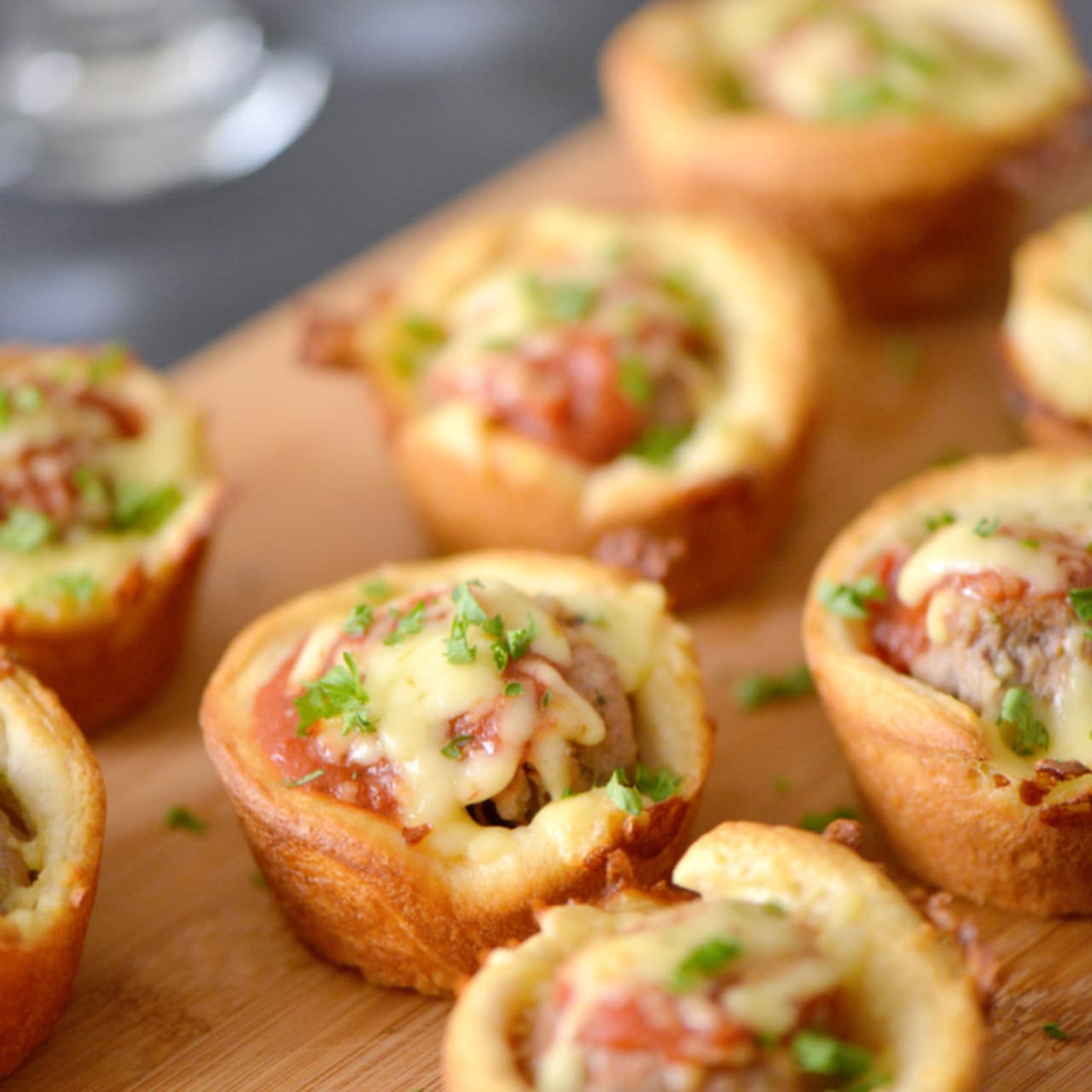 Cheesy Meatball Cups