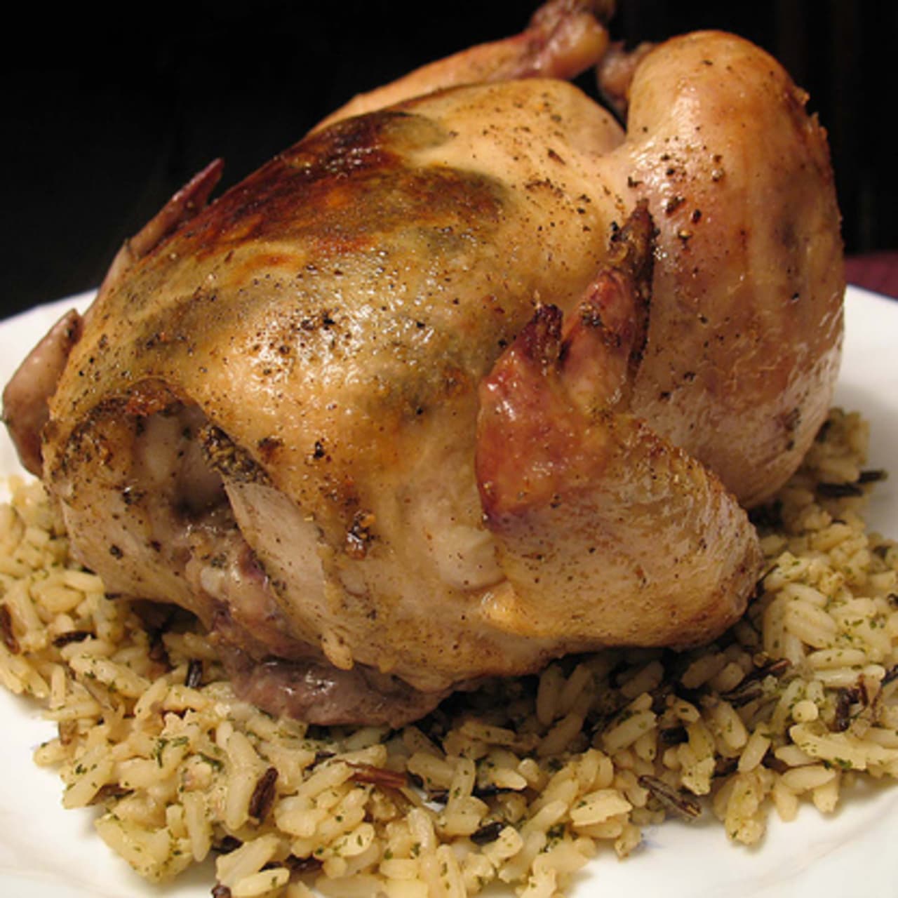 Cornish Game Hens with Wild Rice