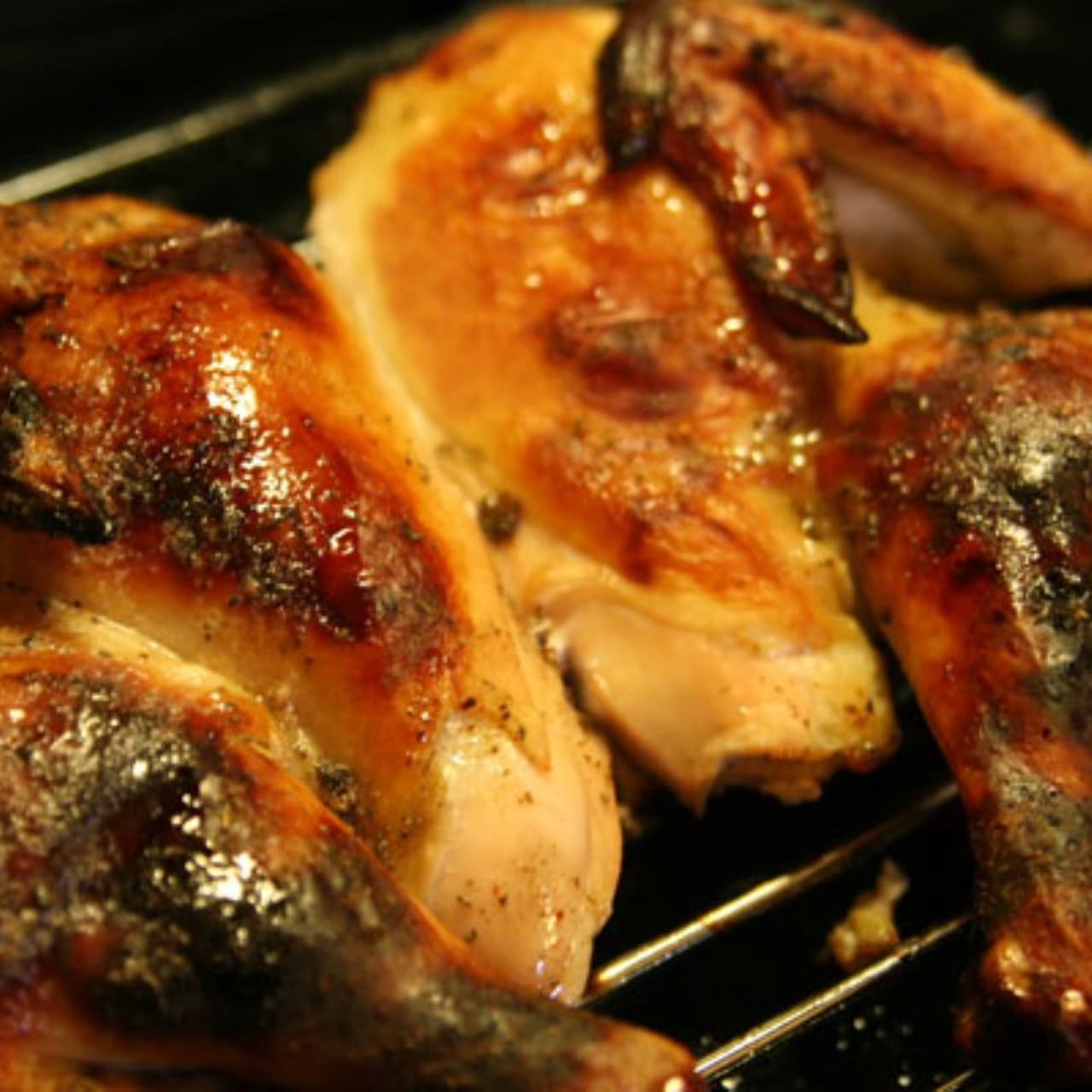 Juicy butterflied roast chicken