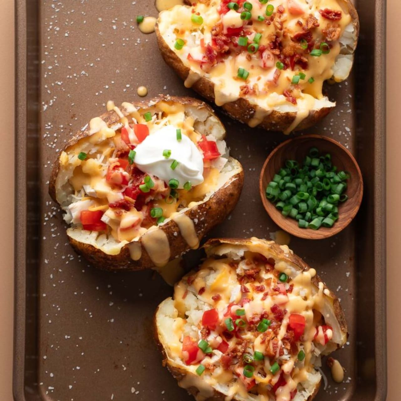 Loaded Jalapeno Popper Baked Potatoes