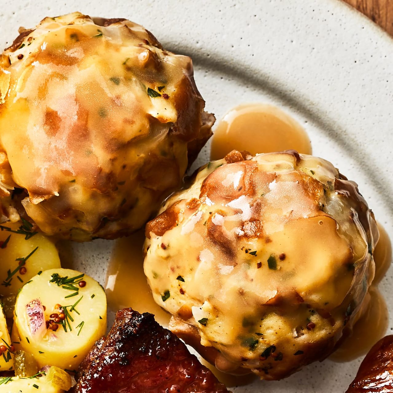 Pretzel and Mustard Dumplings