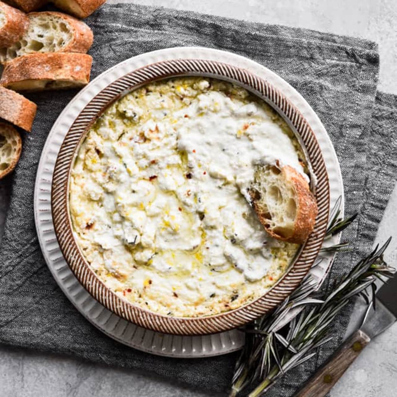 Roasted Garlic Baked Ricotta