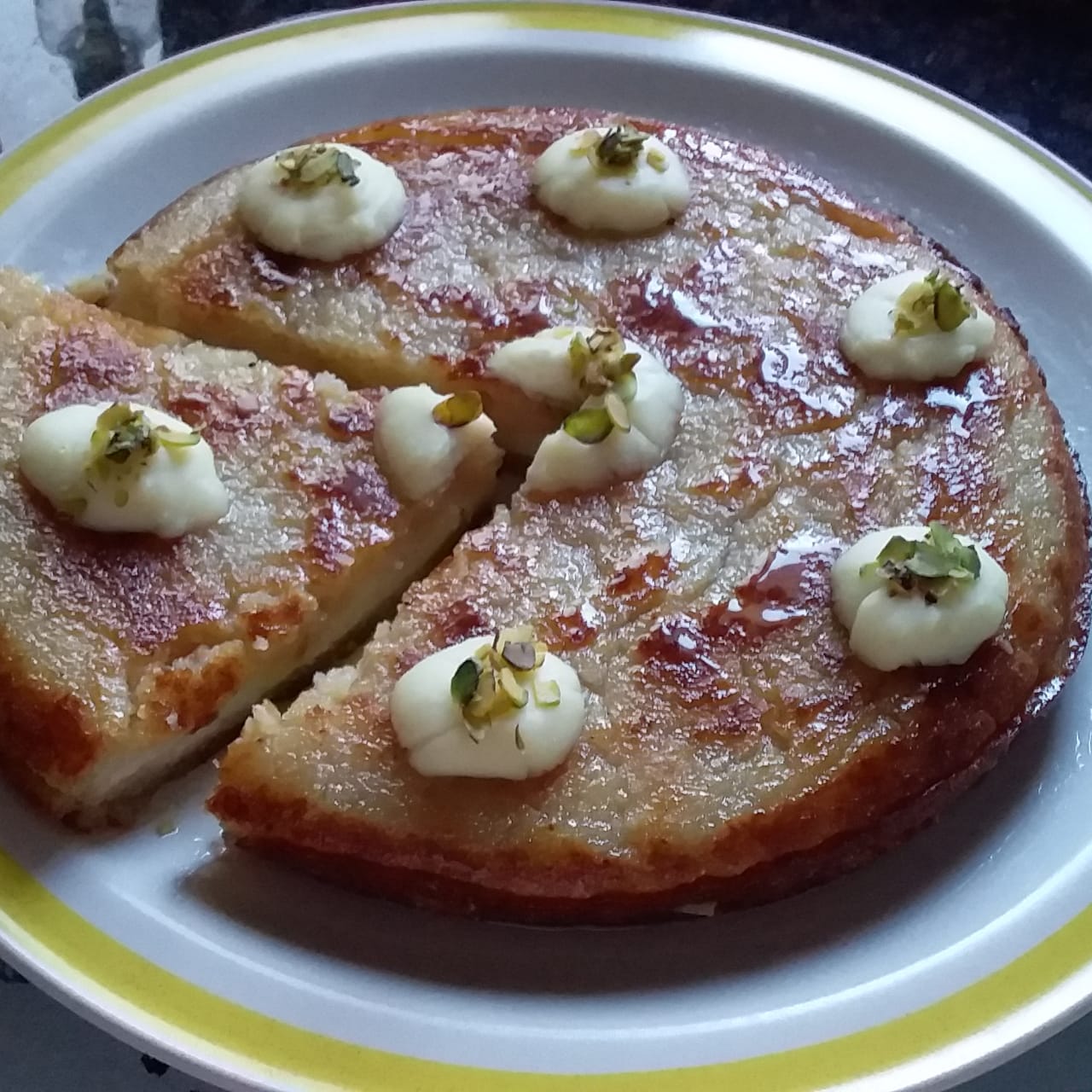 Semolina Stuffed "Kunafeh"