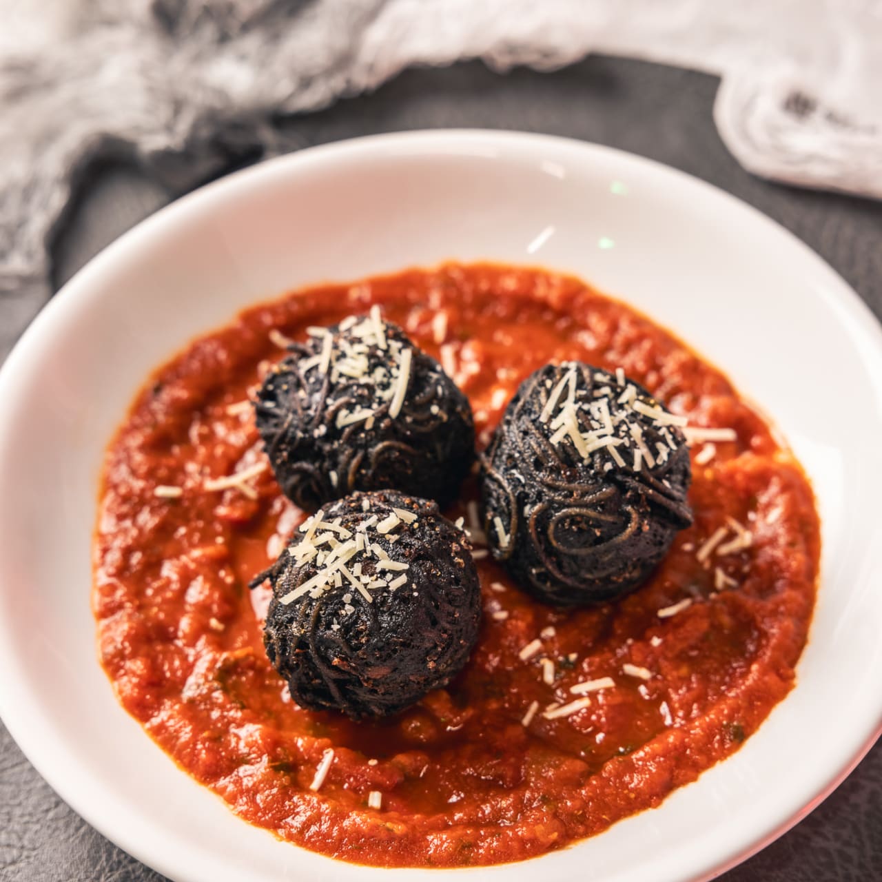Halloween Fried Spaghetti Bites (Spider Eggs)