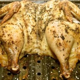 Juicy butterflied roast chicken