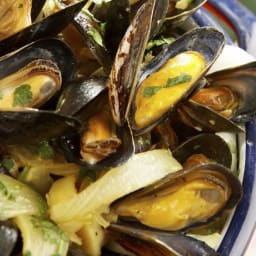 Mussels with blue cheese
