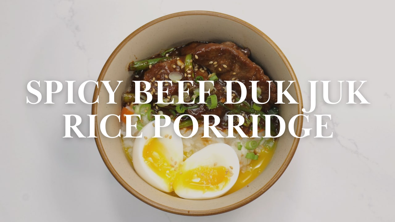 Dak Juk (Rice Porridge) with Spicy Beef