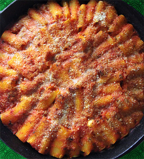 Oven Baked Cheese Stuffed Rigatoni with Fresh Basil - BigOven