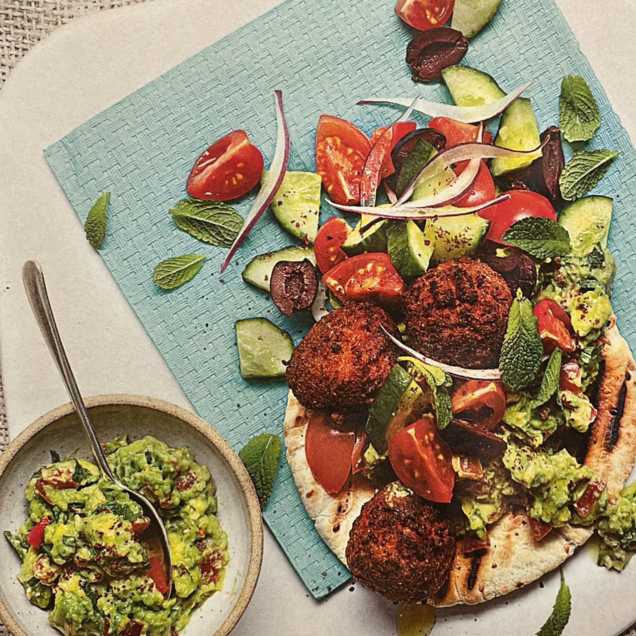 Avocado Fattoush with Falafel