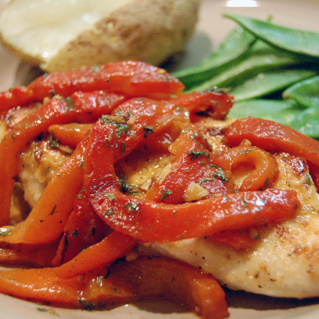 Chicken with Colored "Ribbons"