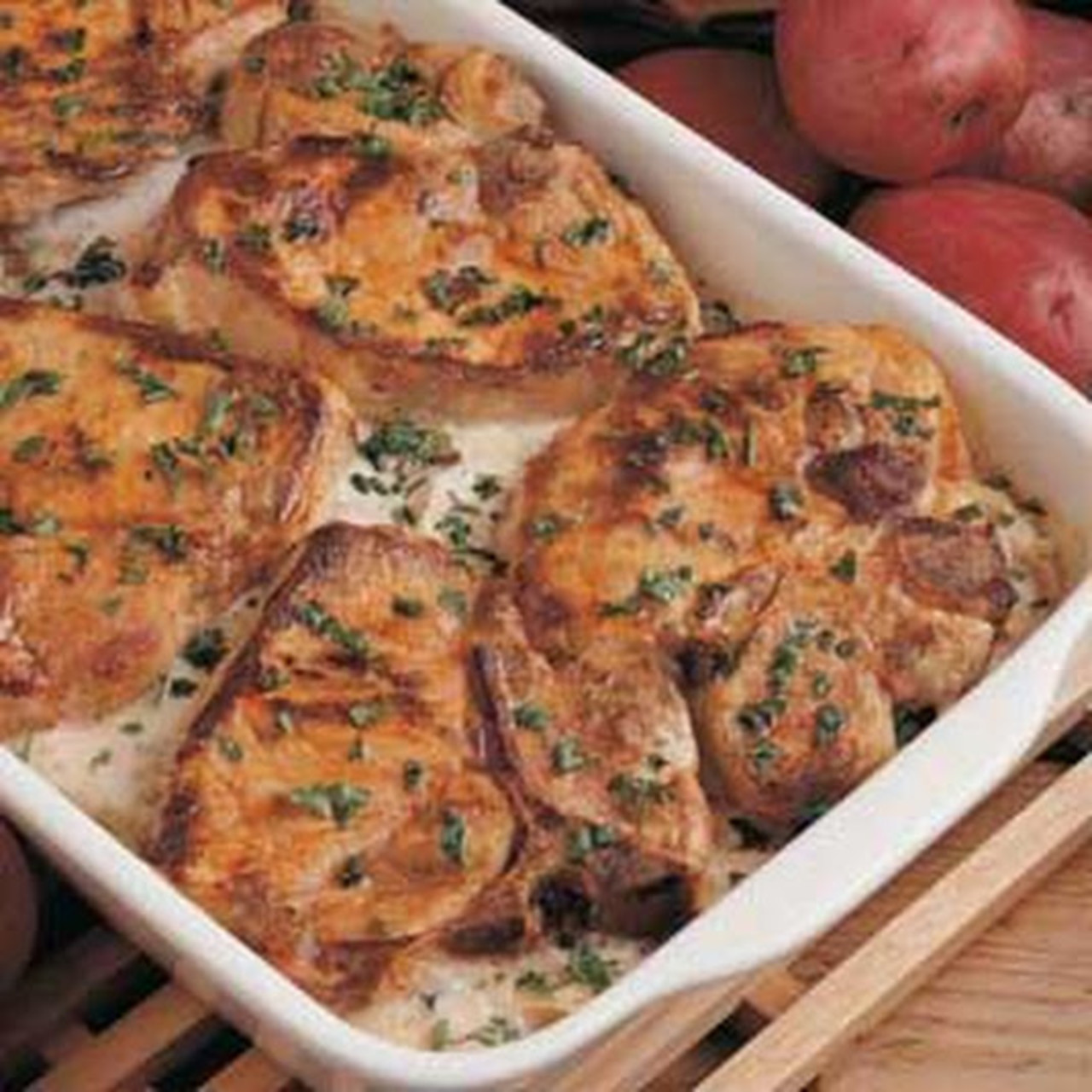 Deviled Pork Chops w/Scalloped Potatoes