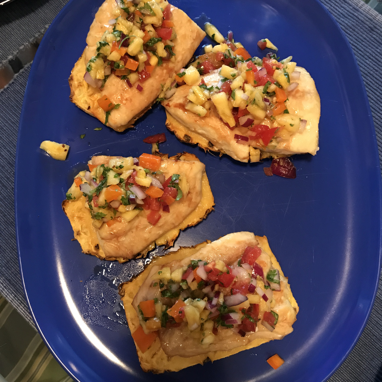 Grilled Snapper on Pineapple Planks