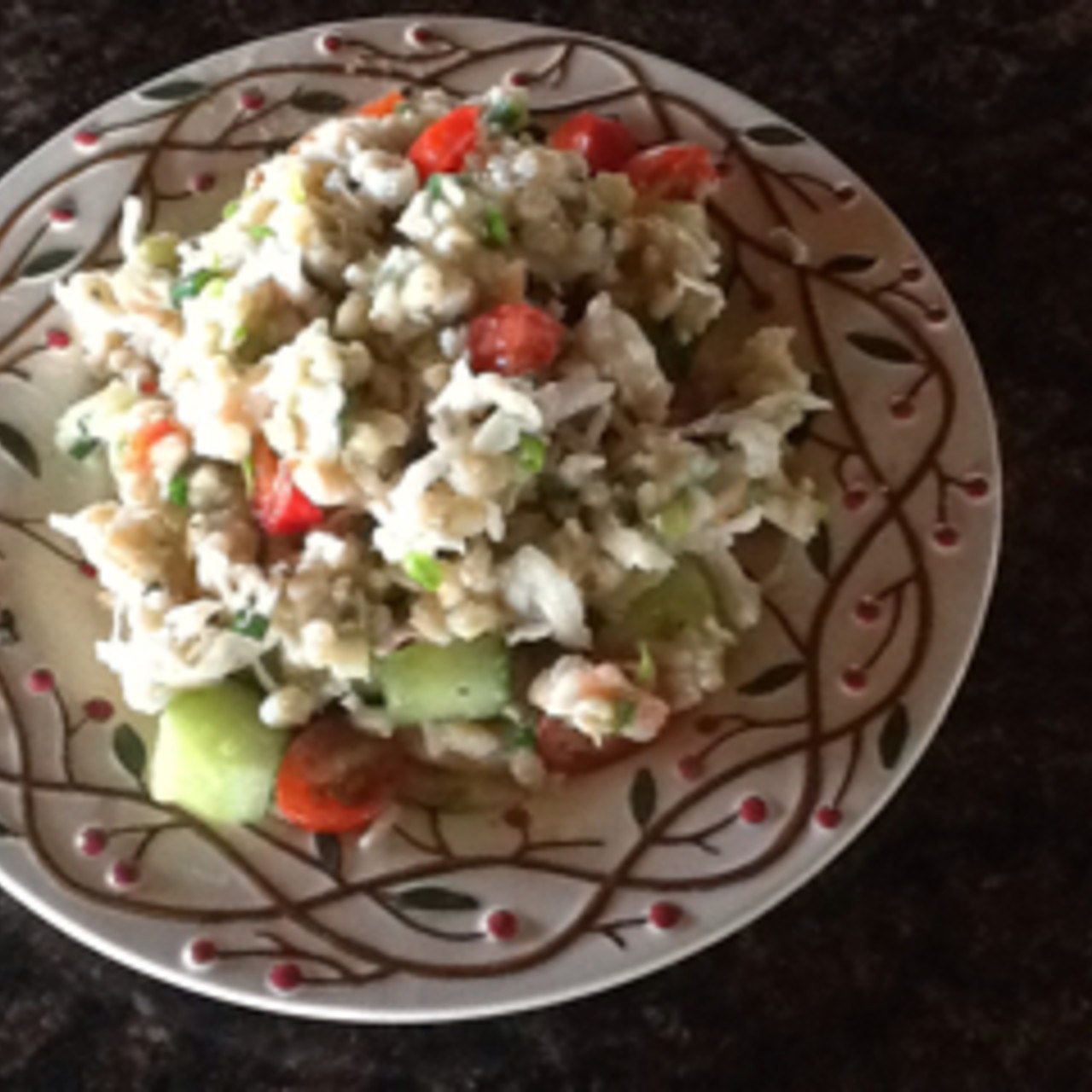 Seafood sensation with barley