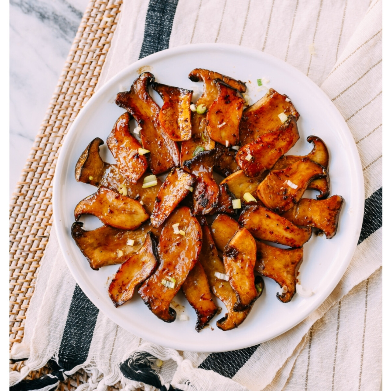 Soy butter glazed king oyster mushroom