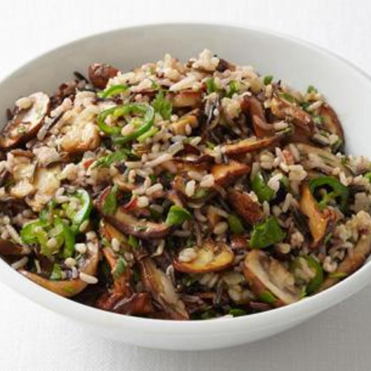 Spicy Wild Rice with Mushrooms