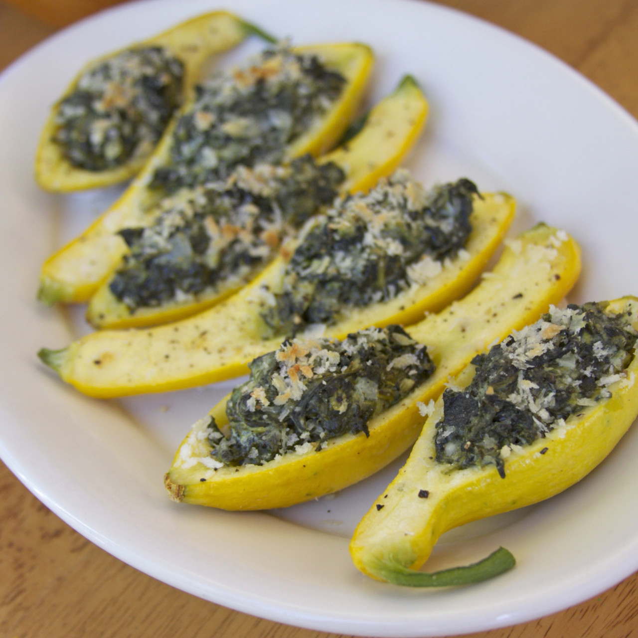 Spinach-Stuffed Squash (Louisiana Entertains)