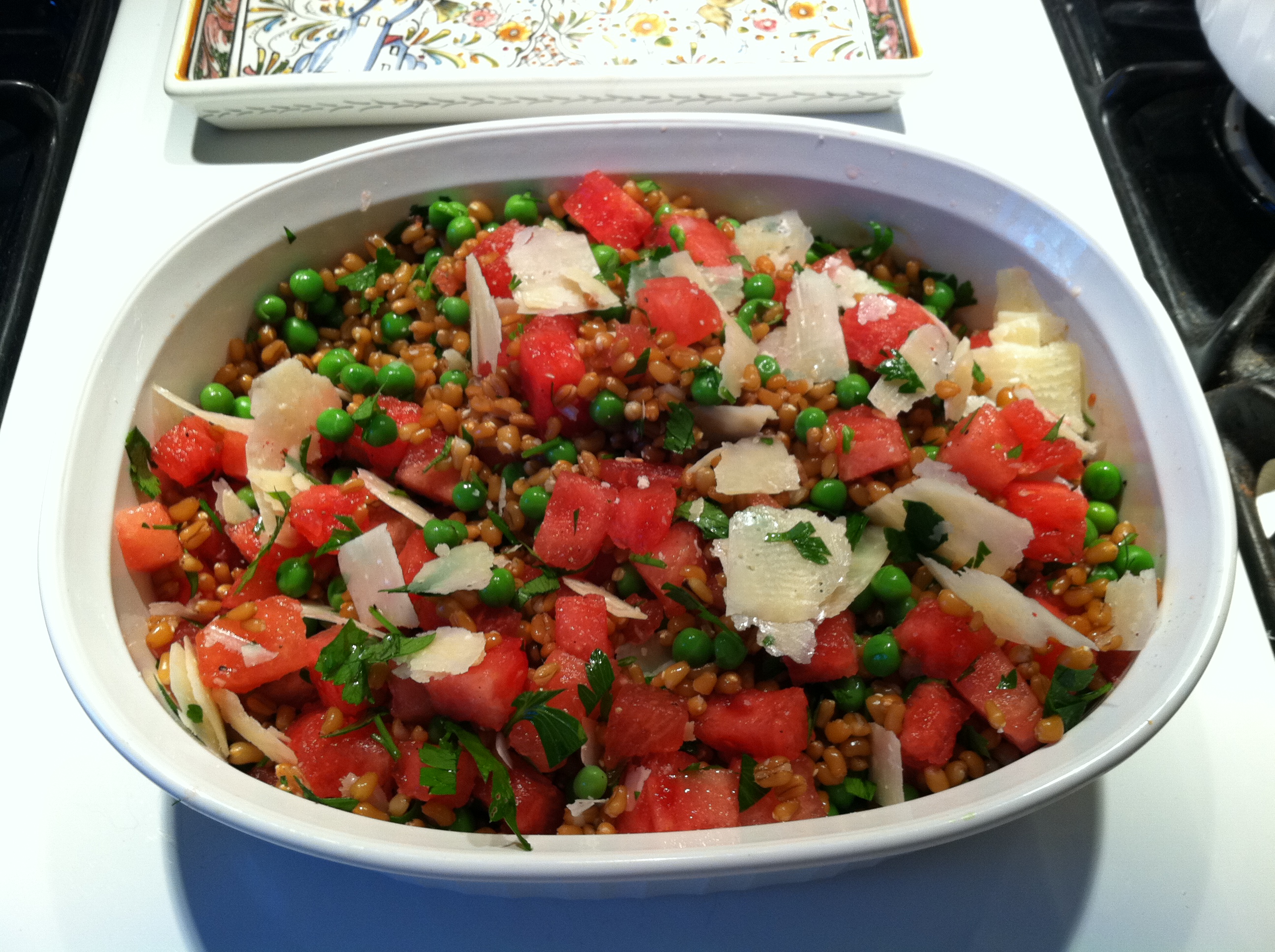 Summer Pea, Watermelon and Farro Salad
