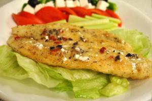 Pan Fried Basa with Mediterranean Compound Butter