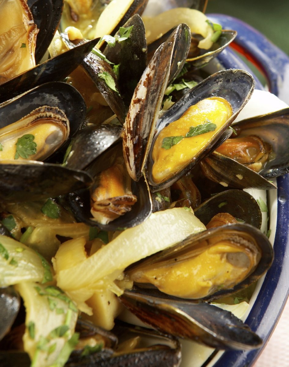 Mussels with blue cheese