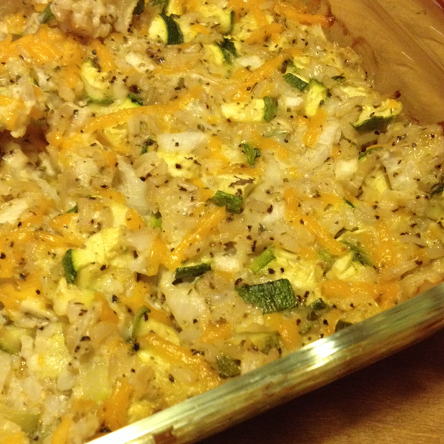 "Buttery" Zucchini and Rice Casserole