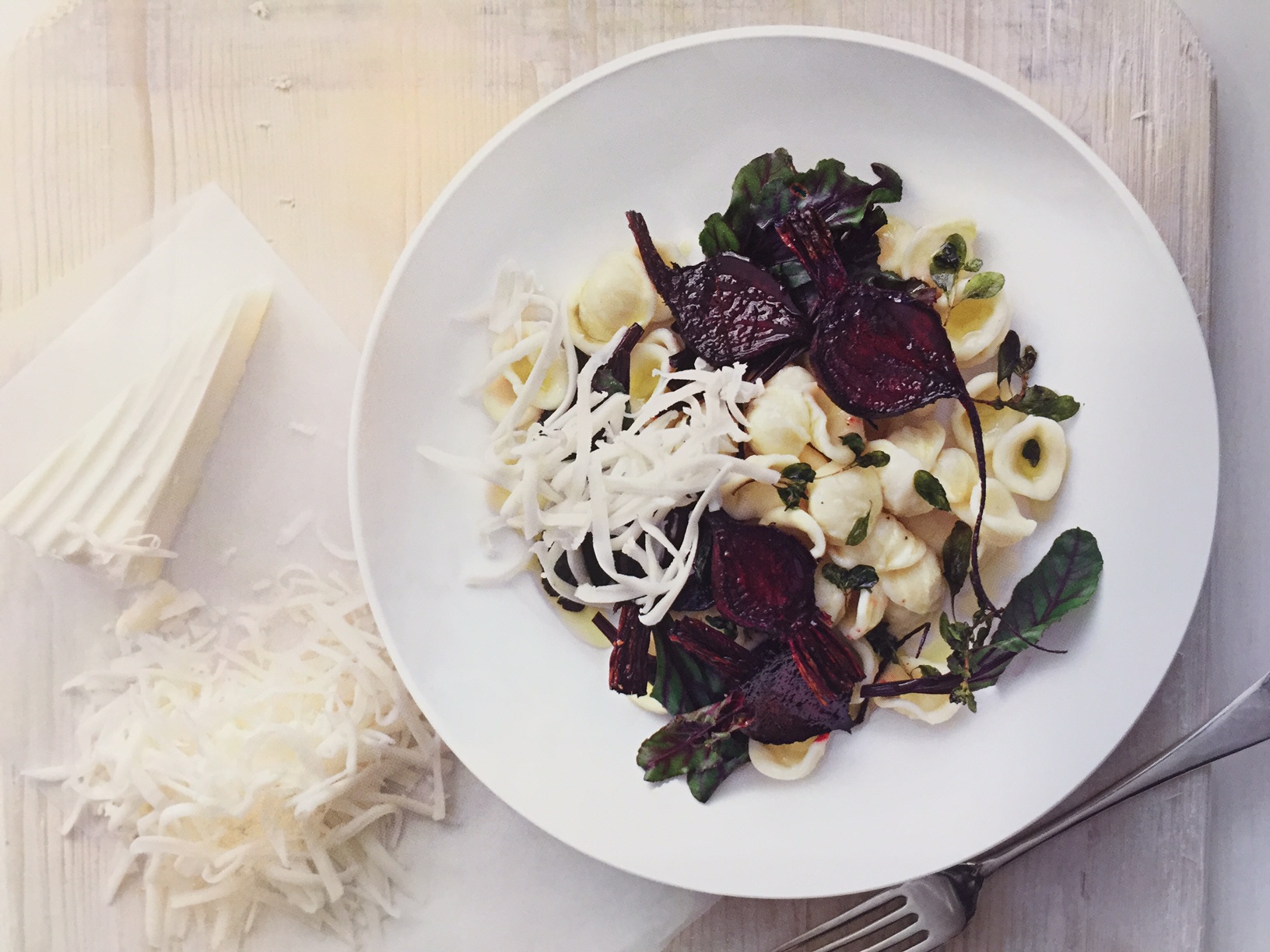Beetroot and goat's cheese orecchiette