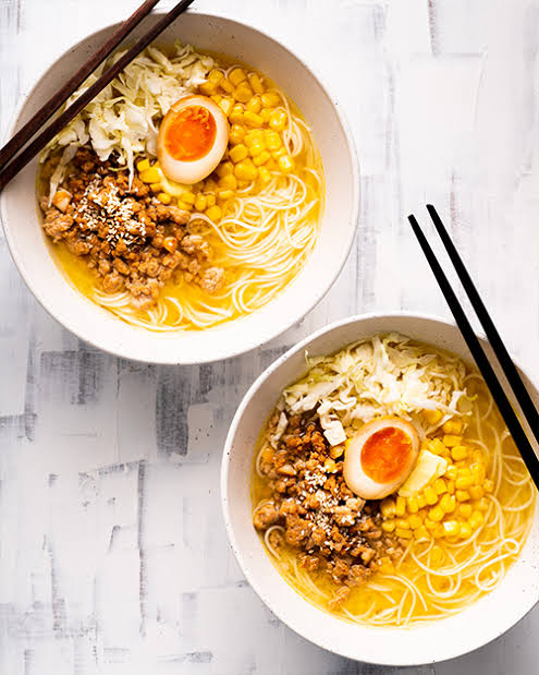 Buttered Corn and Mince Ramen