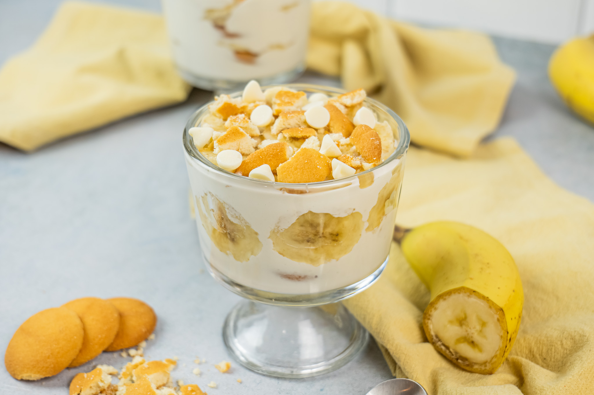 White Chocolate Banana Pudding with Cottage Cheese