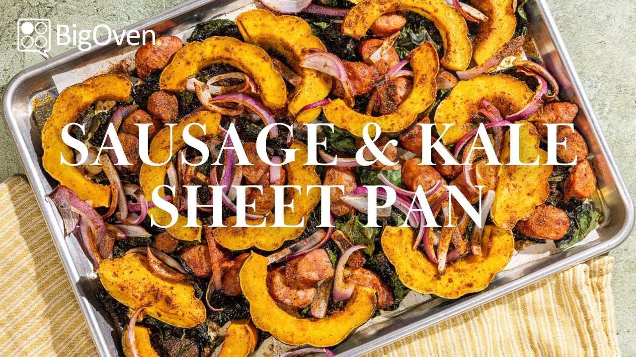 Sheet Pan Sausage & Kale