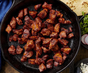 Grilled adobo-marinated beef (Carne asada y adobada)