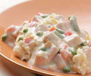 Creamed Turkey on Mashed Potatoes
