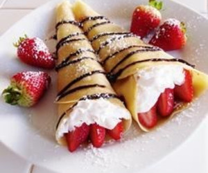 Italian Strawberry Dessert Crepes