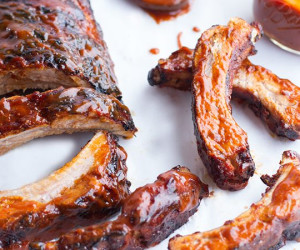 BBQ ribs on the grill